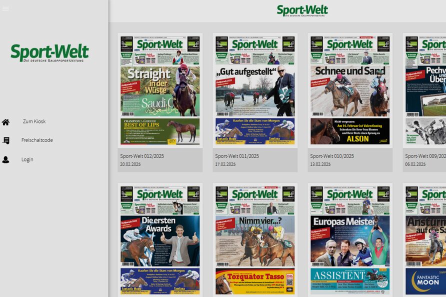 Sport-Welt bequem am PC lesen, per Paypal bezahlen - GaloppOnline.de