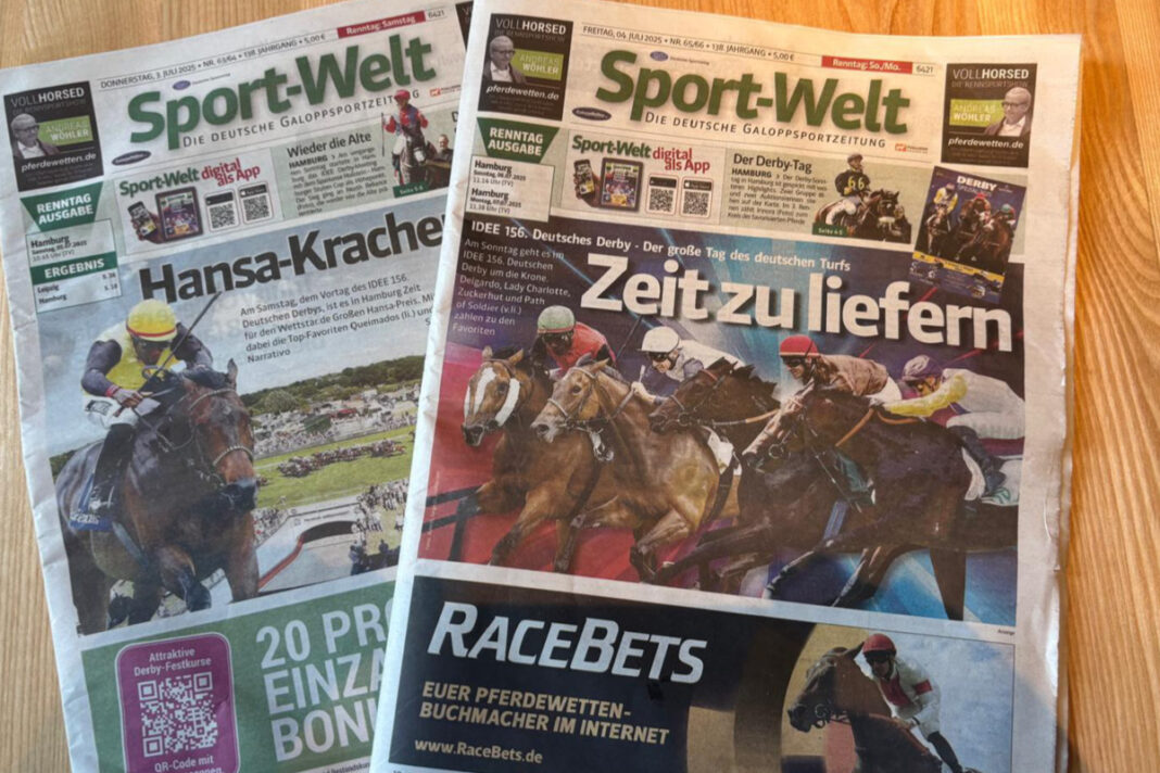 Sport-Welt in Hamburg eingetroffen – Im Kiosk ggü. Rennbahn und NH ...